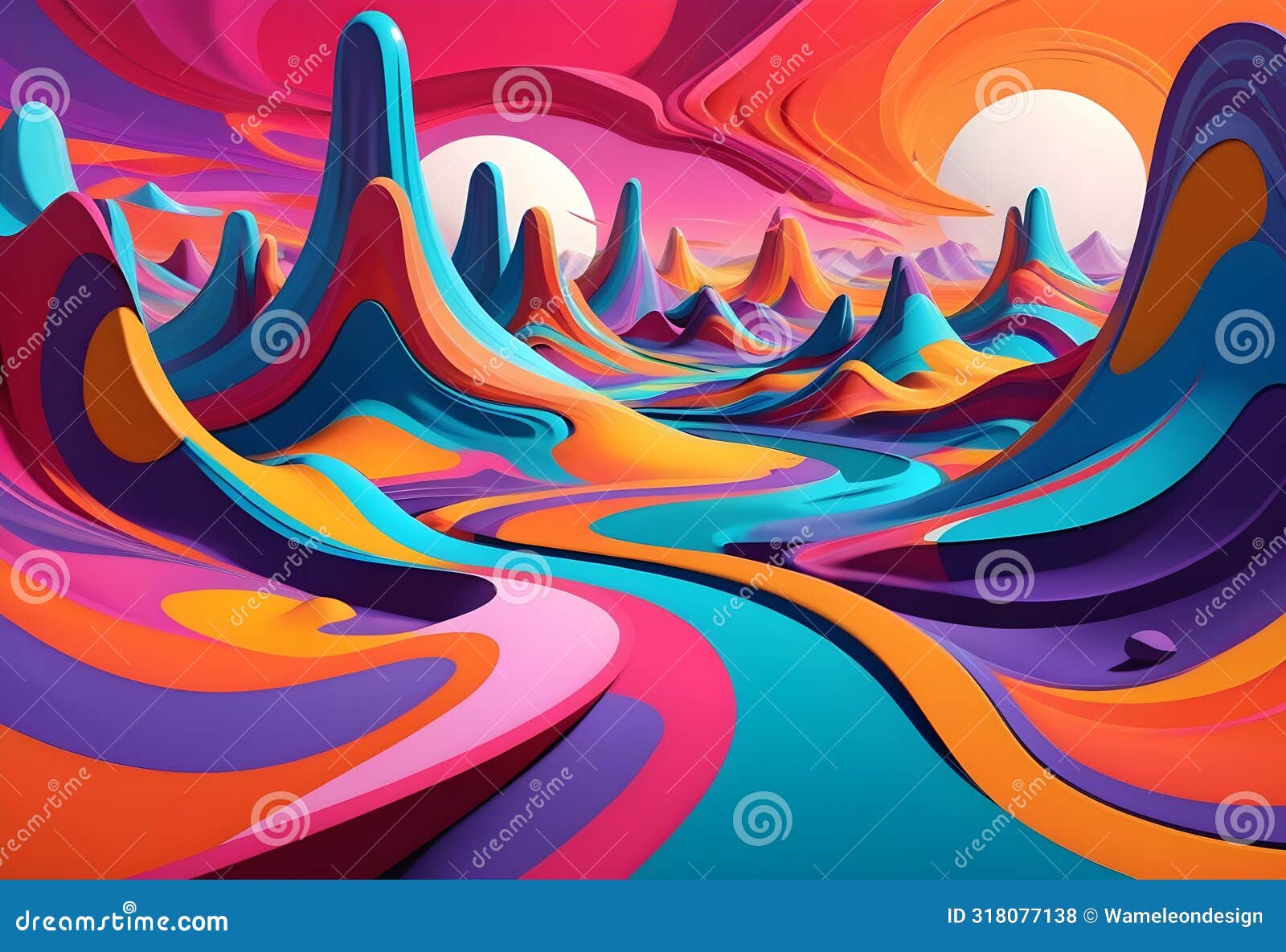 Dazzling, Amorphous 3D Structures in a Prismatic Color Scheme Stock ...