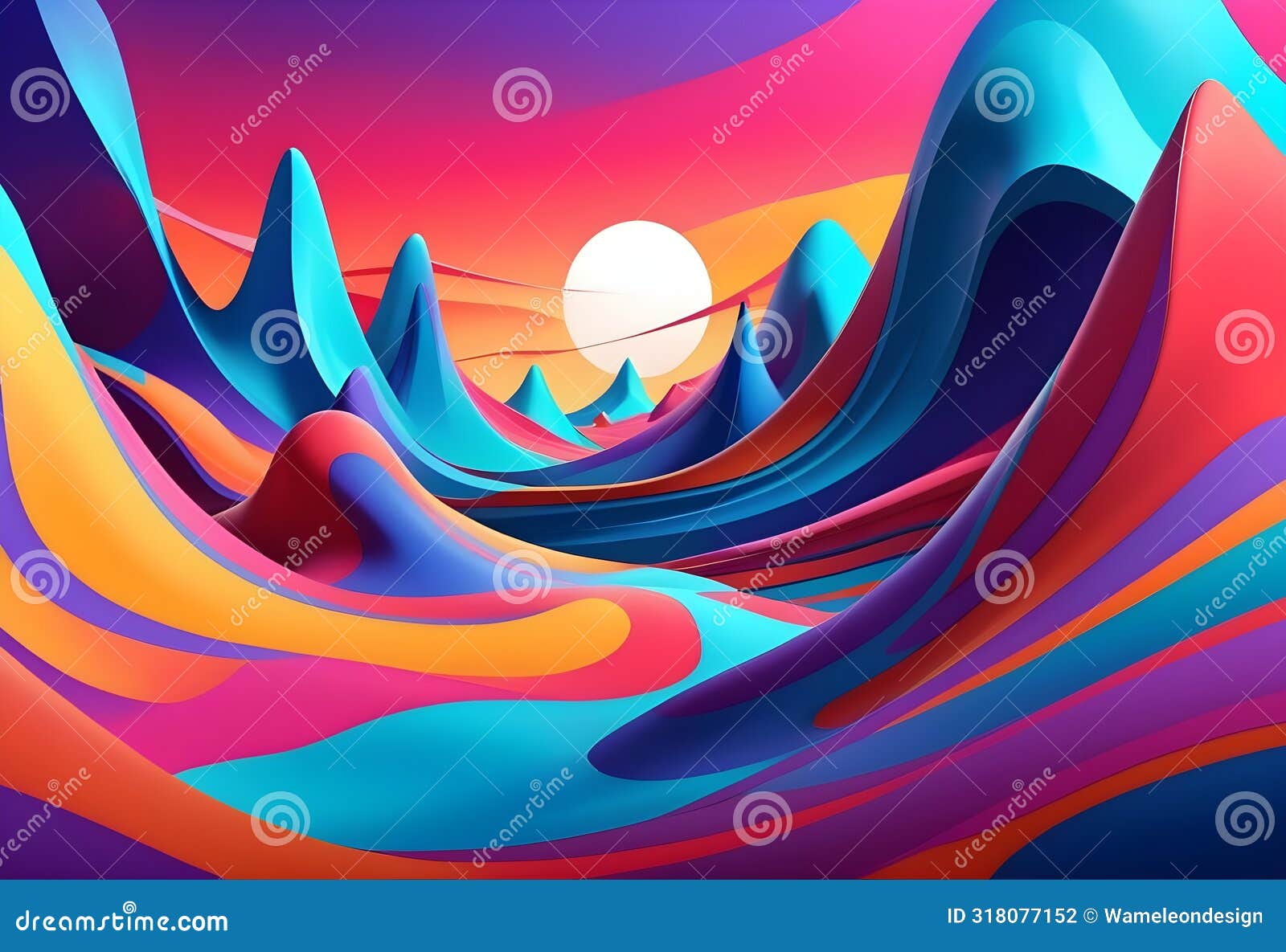 Dazzling, Amorphous 3D Structures in a Prismatic Color Scheme Stock ...