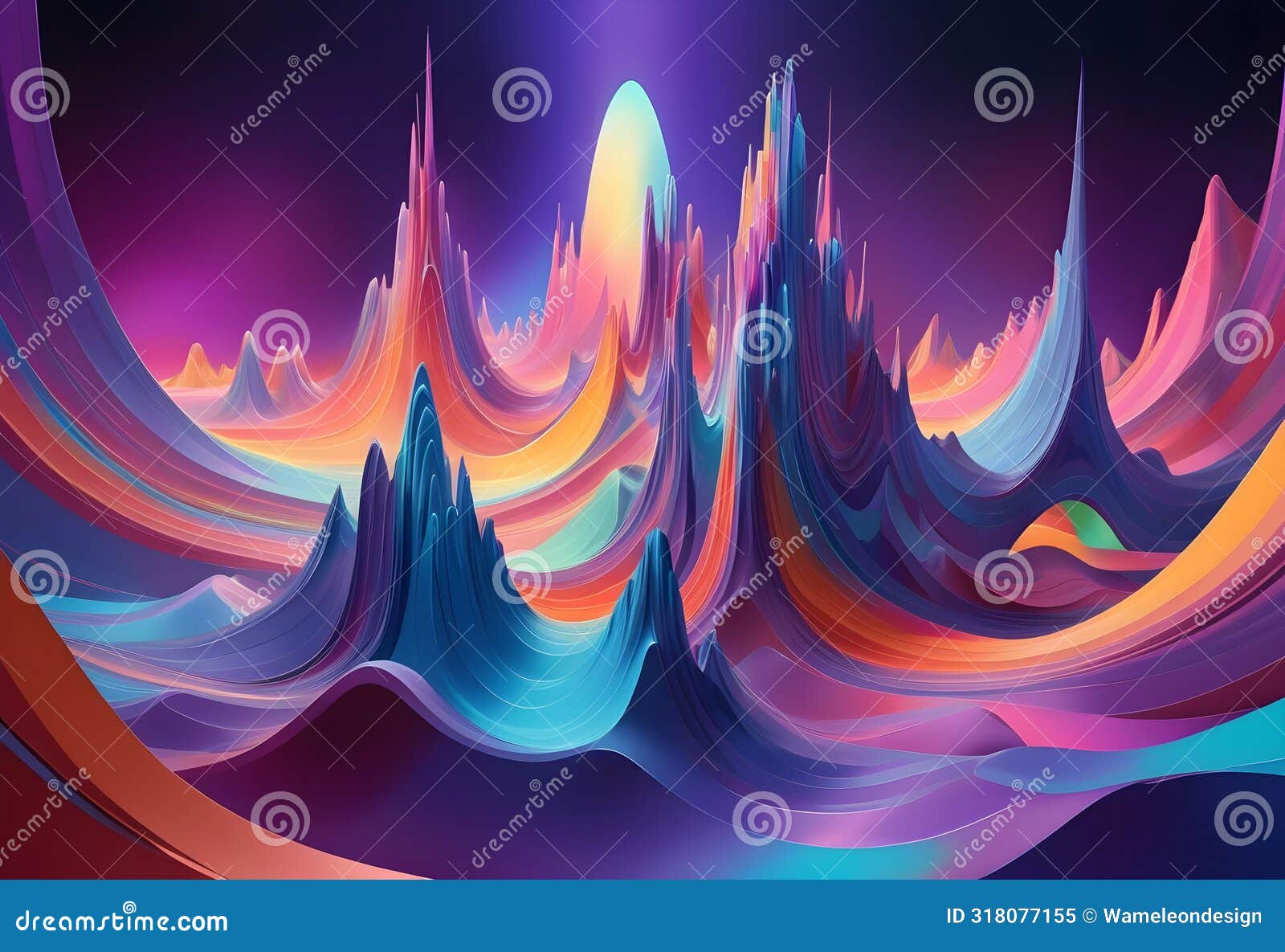 Dazzling, Amorphous 3D Structures in a Prismatic Color Scheme Stock ...