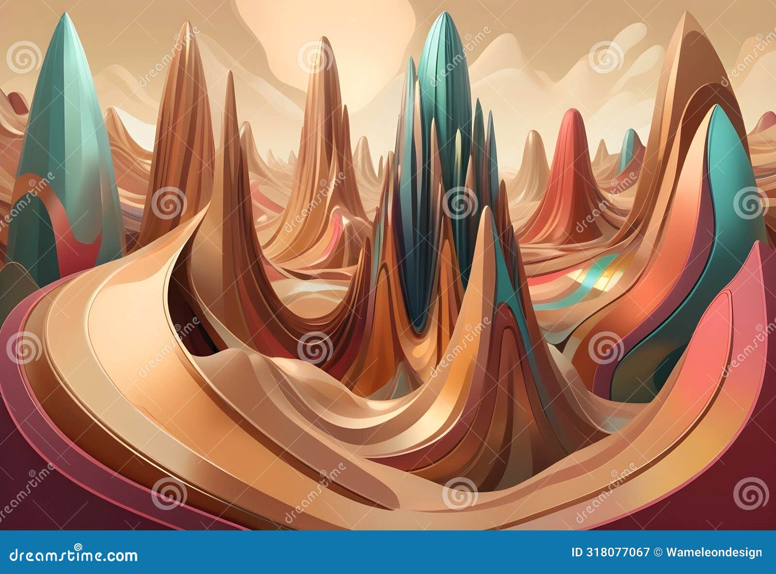 Dazzling, Amorphous 3D Structures in a Prismatic Color Scheme Stock ...