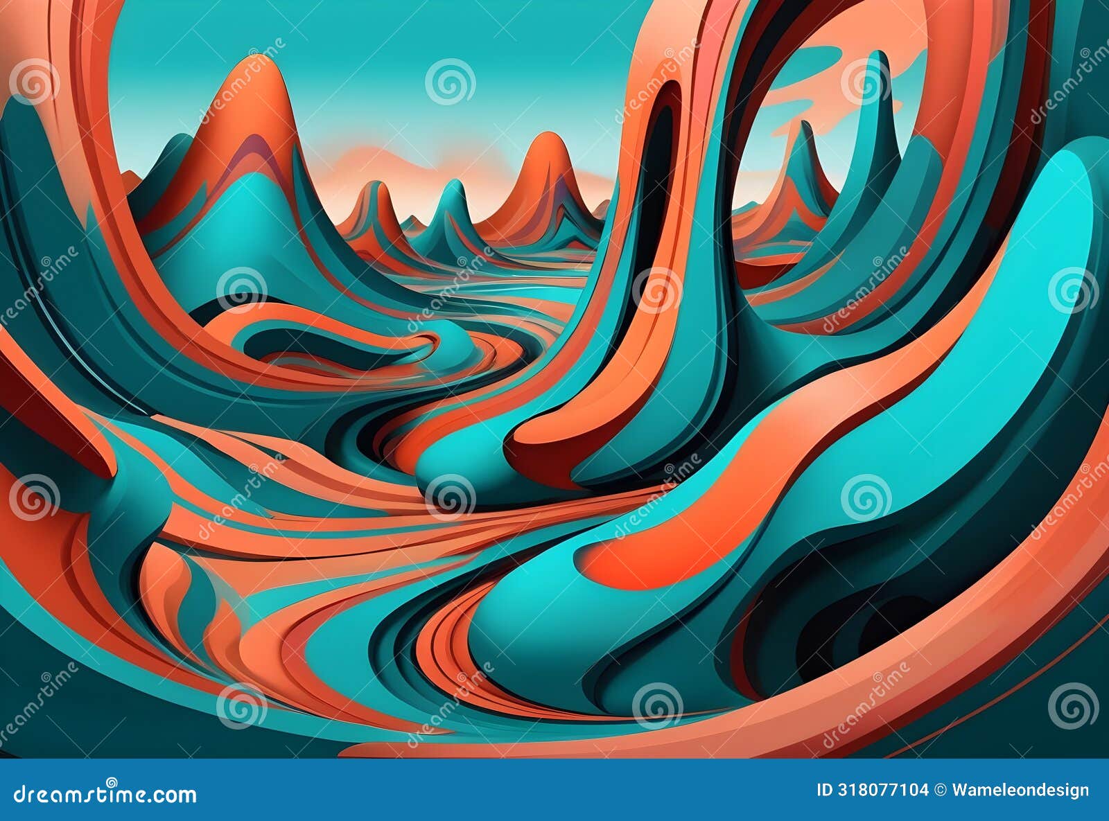 Dazzling, Amorphous 3D Structures in a Prismatic Color Scheme Stock ...