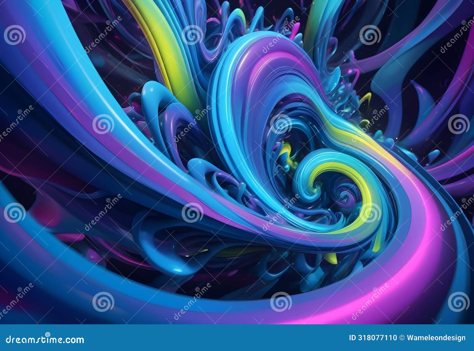 Dazzling, Amorphous 3D Structures in a Prismatic Color Scheme Stock ...