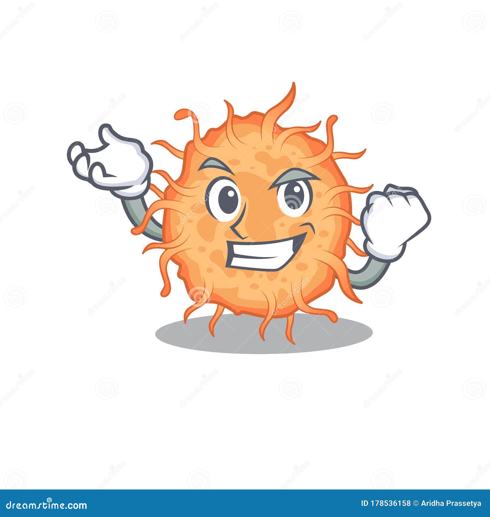 A Dazzling Bacteria Endospore Mascot Design Concept with Happy Face ...
