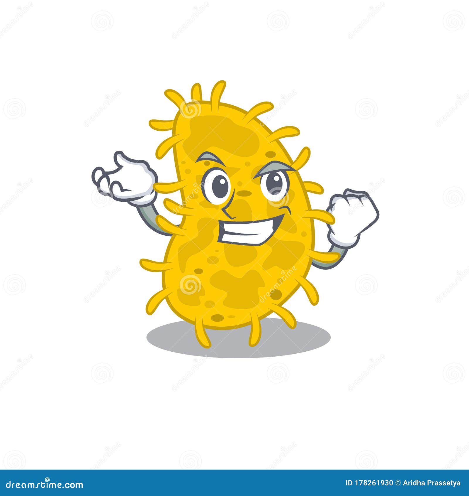 Bacteria Spirilla Mascot Design Concept Smiling With Clock Cartoon ...