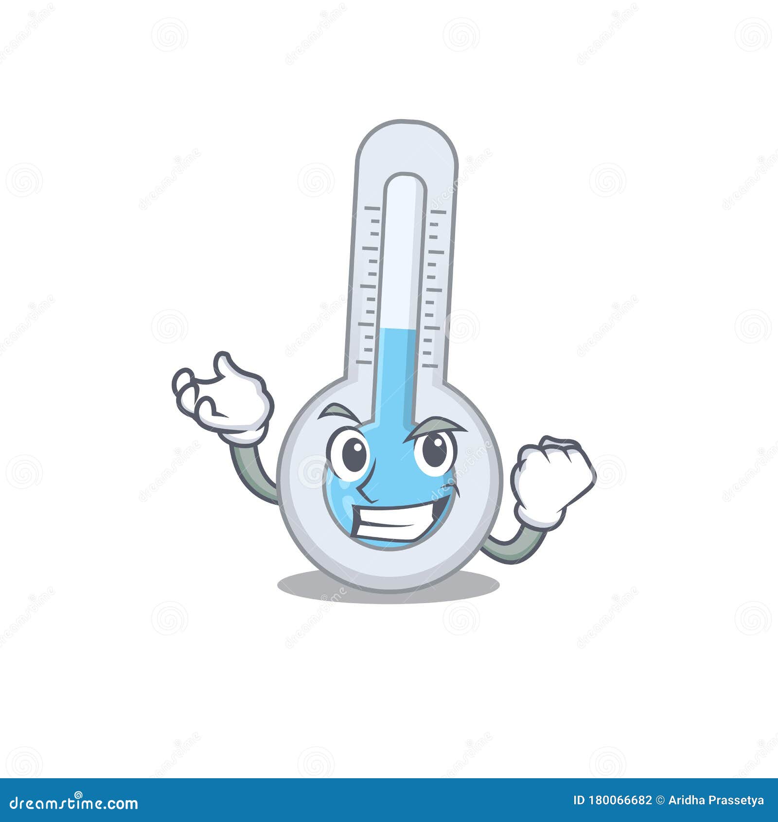 A Dazzling Cold Thermometer Mascot Design Concept with Happy Face Stock ...