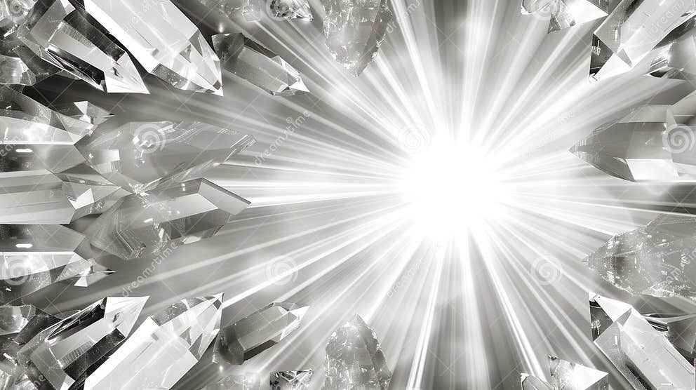 Dazzling Crystal Explosion with Brilliant Light Rays Stock Image ...