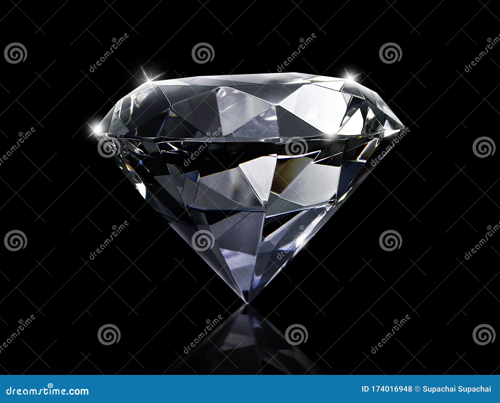 Dazzling Diamond on Black Background Stock Photo - Image of jewelry ...