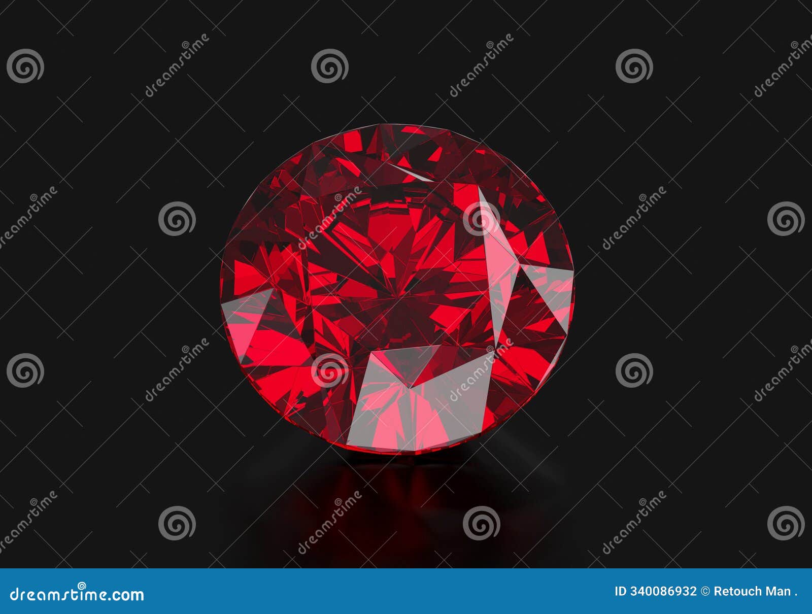 Dazzling Diamond Red Gemstones on Black Background Stock Illustration ...
