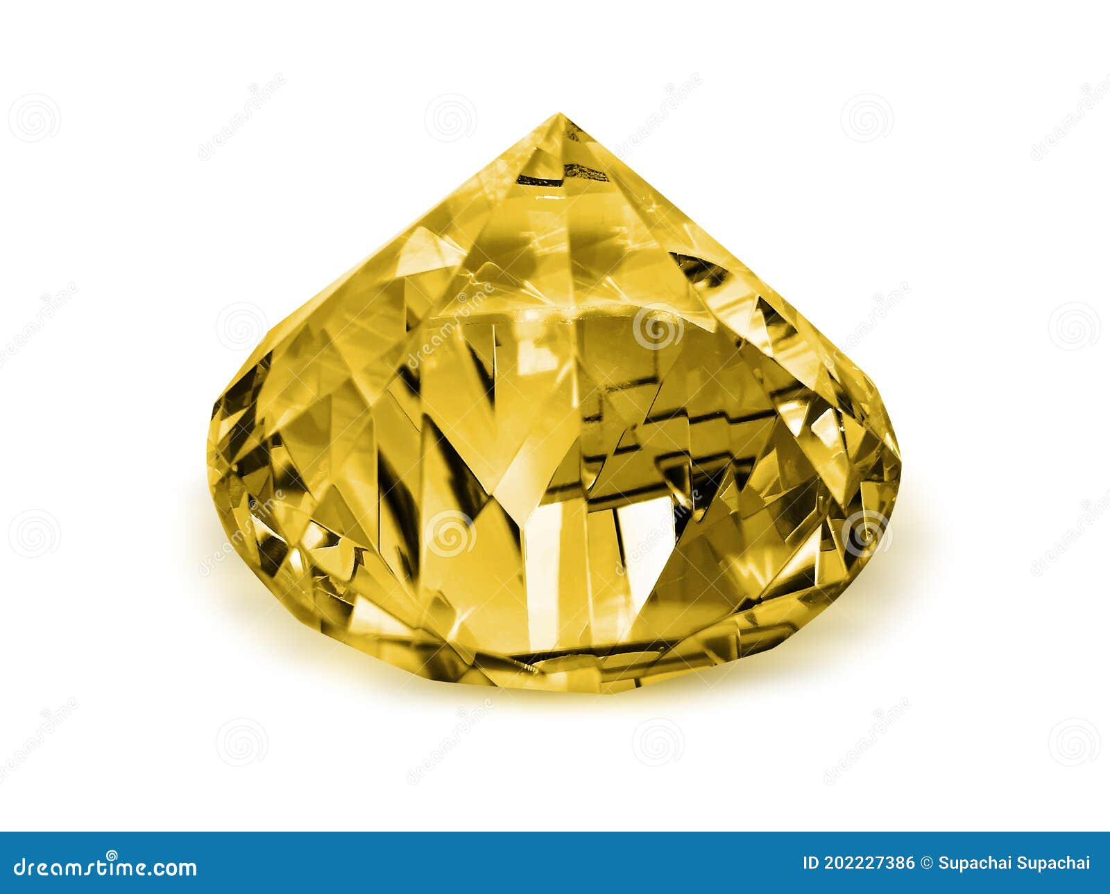 Dazzling Diamond Yellow on White Background Stock Photo - Image of ...