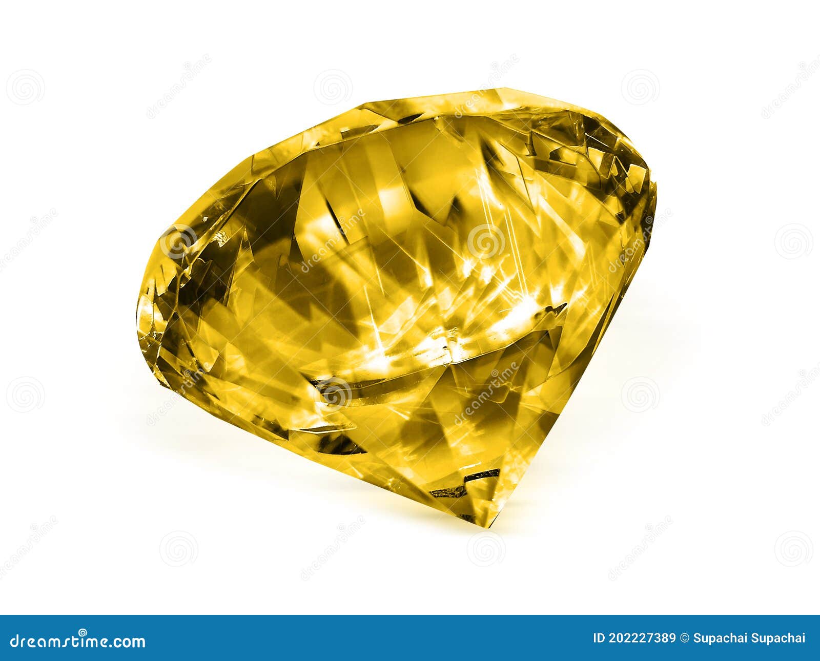 Dazzling Diamond Yellow on White Background Stock Image - Image of ...