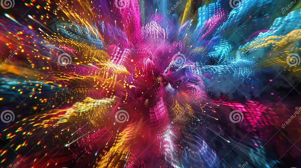 A Dazzling Display of Digital Fireworks Exploding in a Spectrum of ...