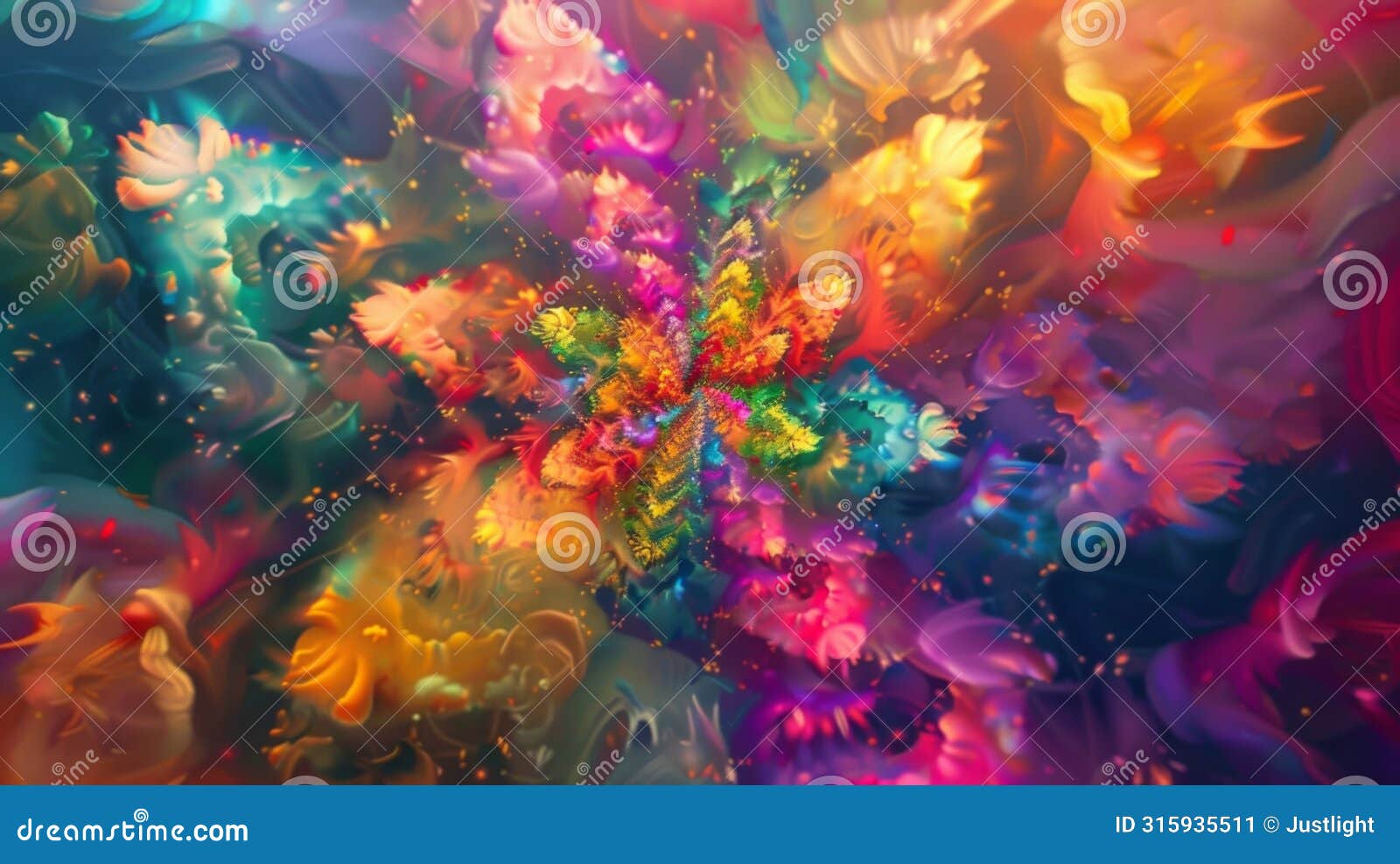 A Dazzling Display of Rainbow Blooms Exploding into a Psychedelic ...