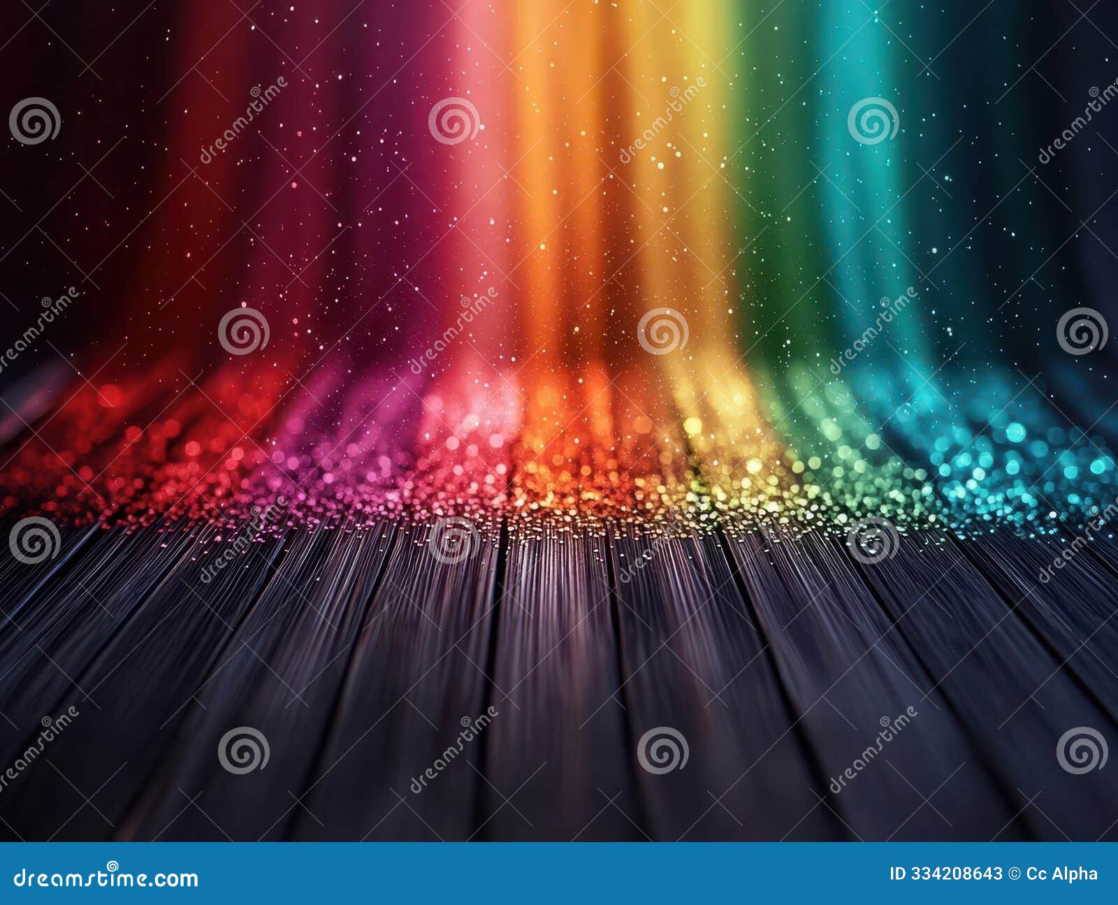 Dazzling Light Rays Fanning Out from a Central Source, Rainbow Colors ...