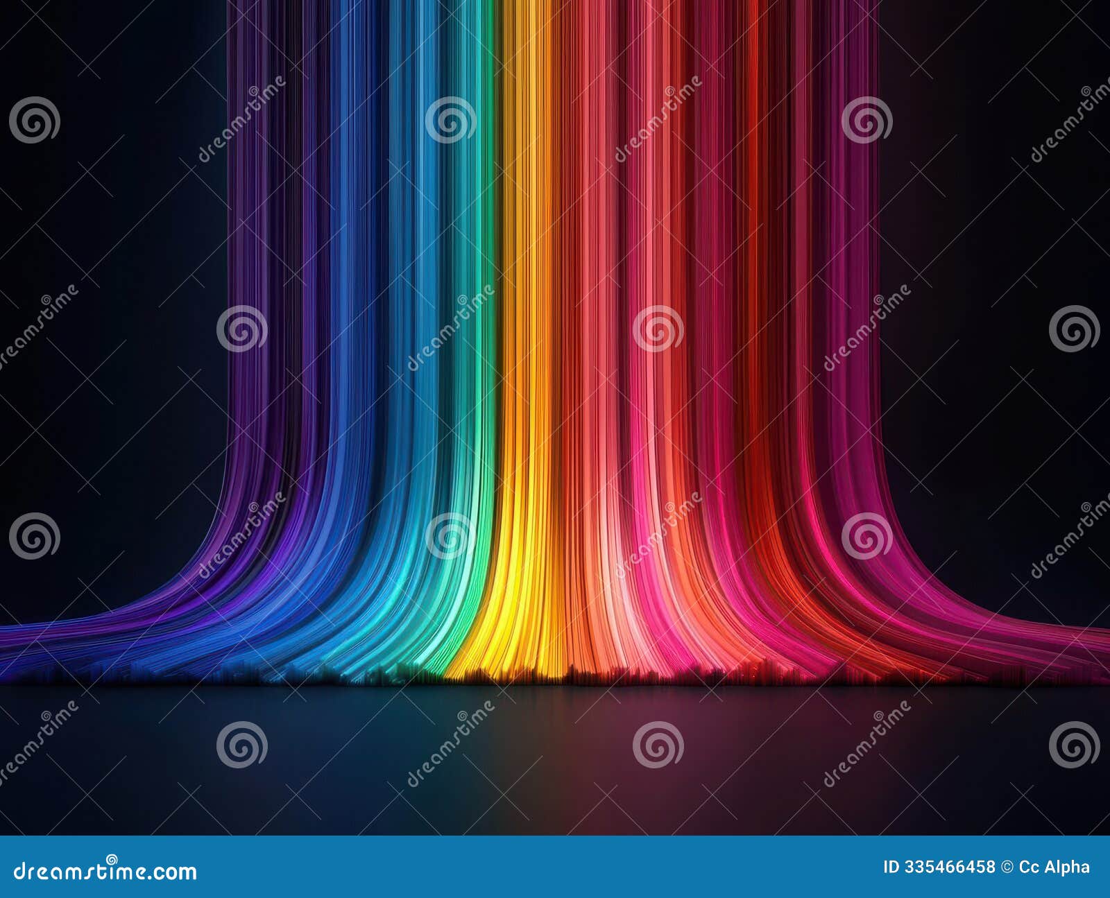 Dazzling Light Rays Fanning Out from a Central Source, Rainbow Colors ...