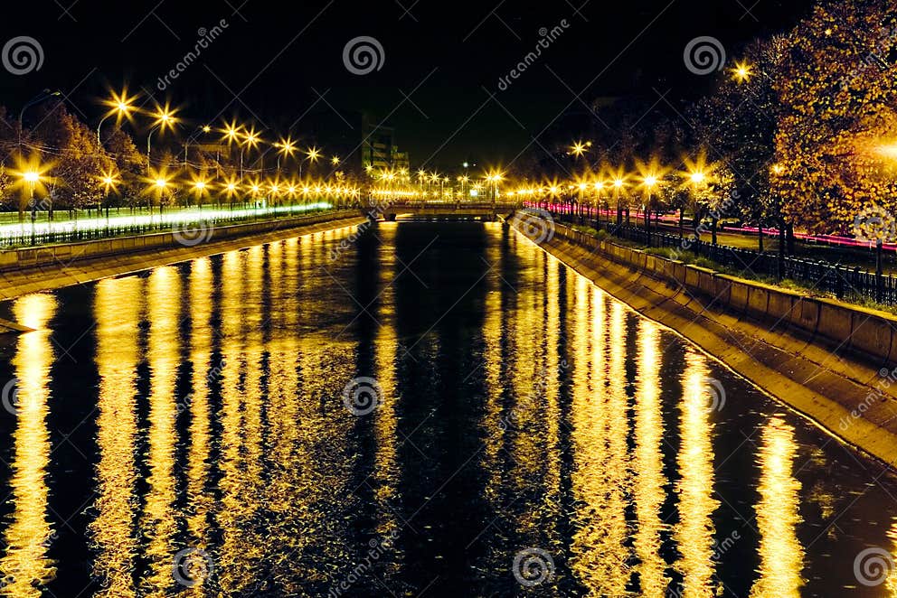 Dazzling Lights by the River Stock Image - Image of dazzle, bright: 2826387