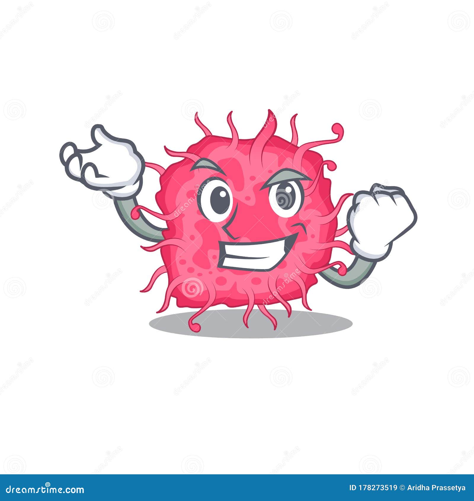 A Dazzling Pathogenic Bacteria Mascot Design Concept with Happy Face ...