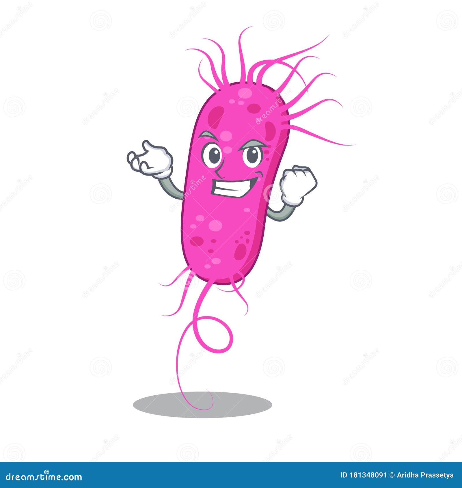 A Dazzling Bacteria Prokaryote Mascot Design Concept With Happy Face ...