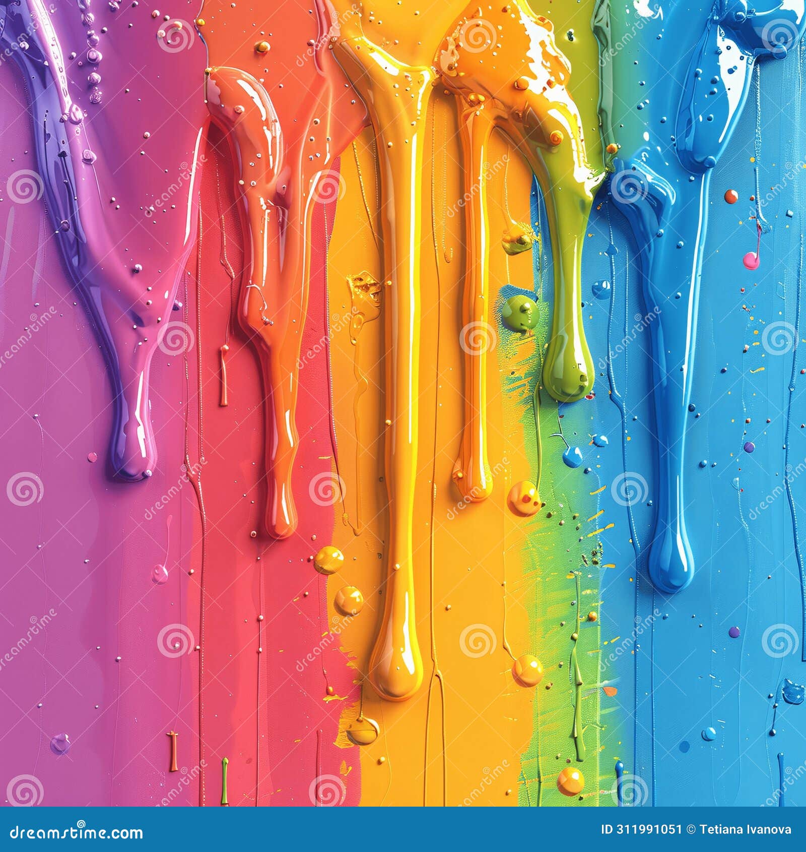 Dazzling Rainbow Drips on High-quality Canvas. Stock Illustration - Illustration of canvas ...
