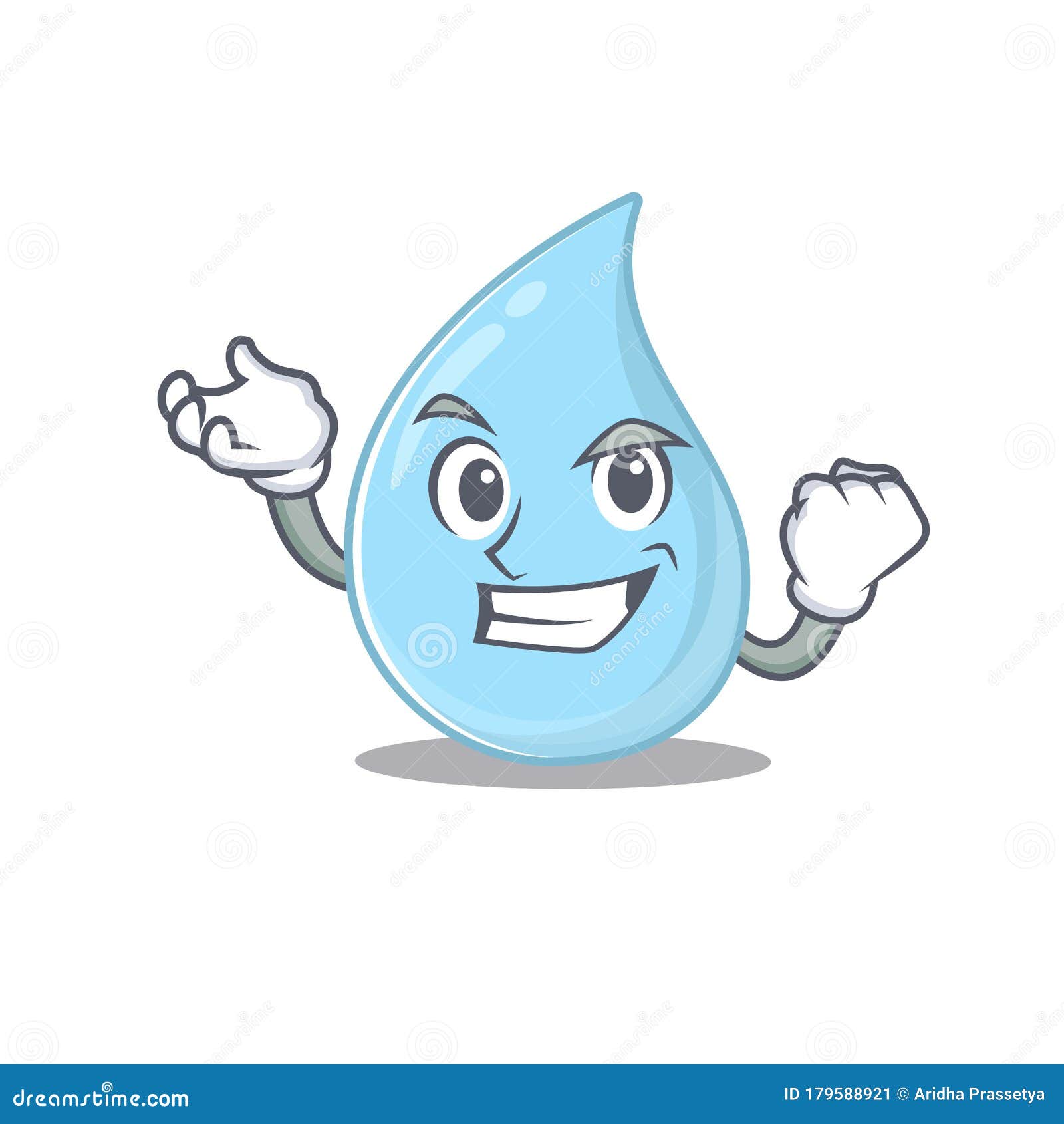 A Dazzling Raindrop Mascot Design Concept with Happy Face Stock Vector ...