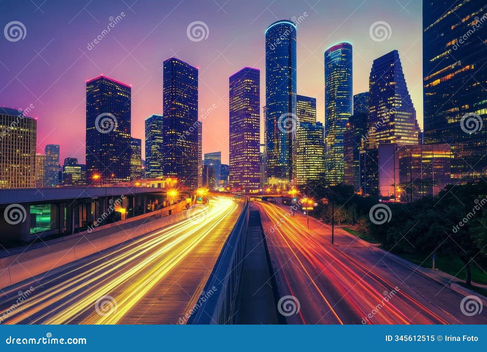A Dazzling Smart City Skyline at Dusk Showcasing Glowing Connections ...