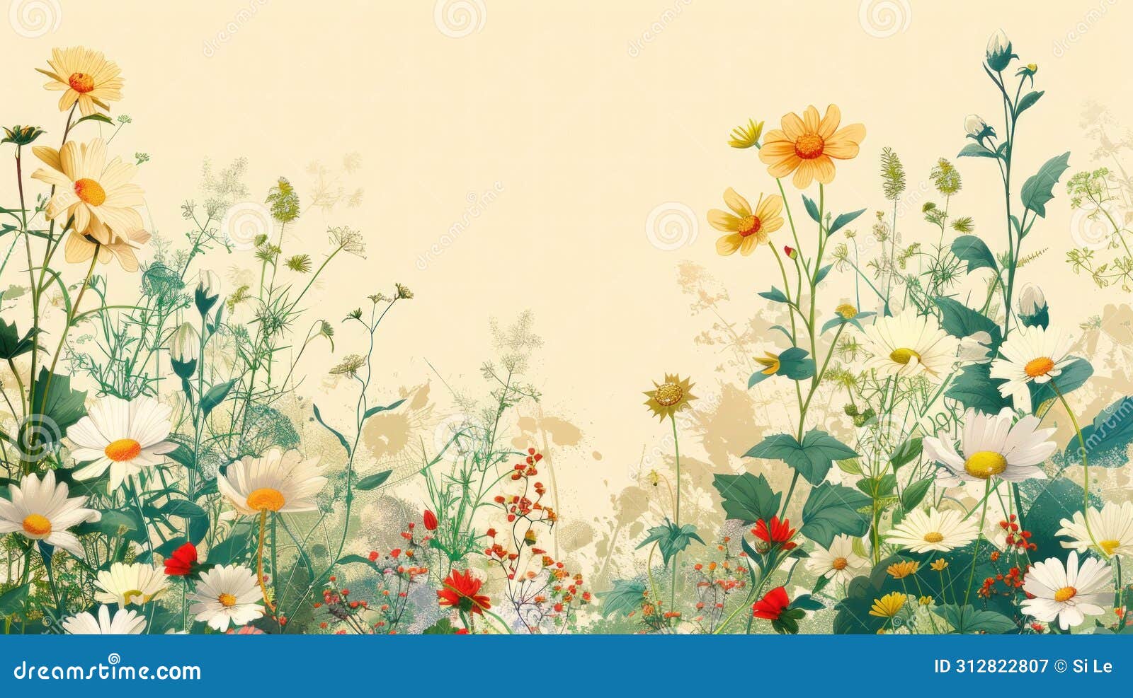 Dazzling Spring Daisy Border: a Beautiful Floral Frame for Your Designs ...