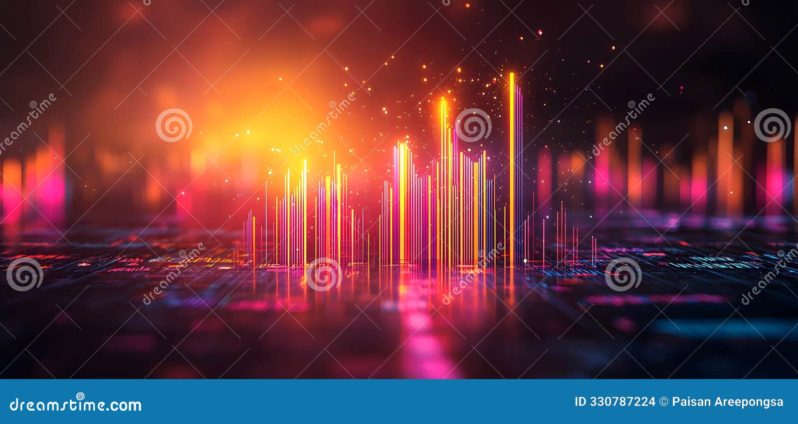 Dazzling Visual of a Rapidly Rising Financial Bar Chart Against a ...