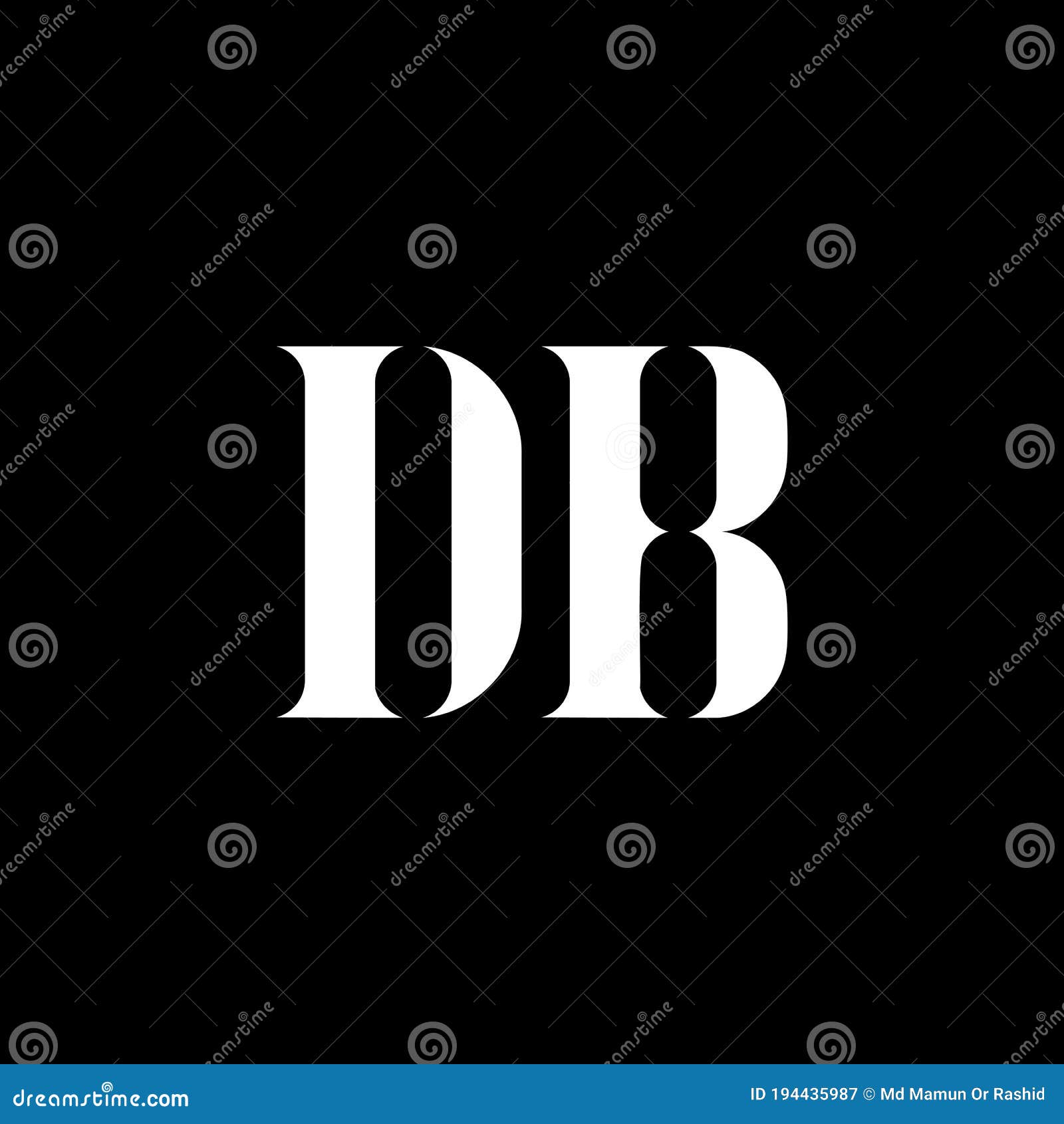 DB D B Letter Logo Design. Initial Letter DB Uppercase Monogram Logo ...