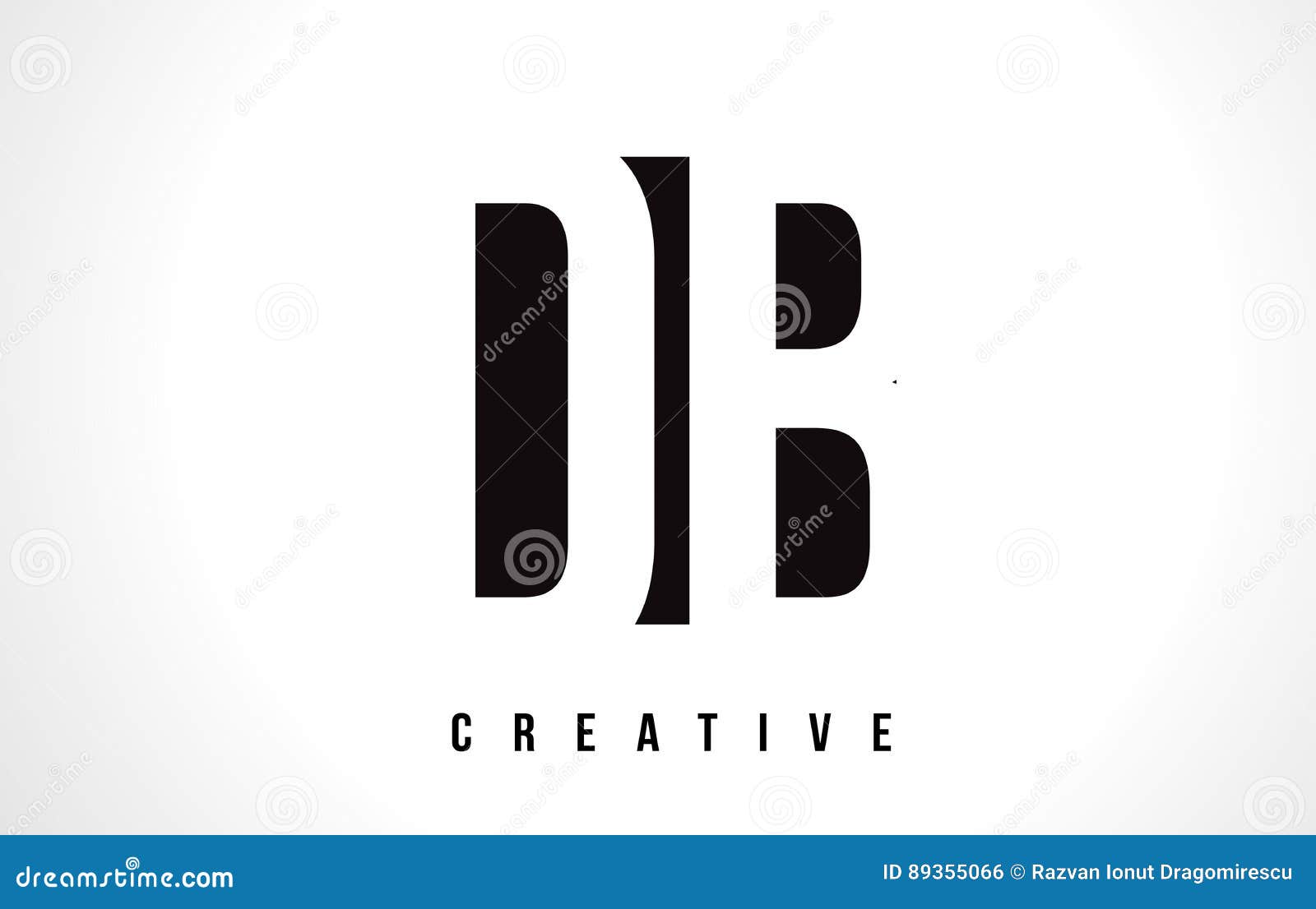 DB D B White Letter Logo Design with Black Square. Stock Vector ...