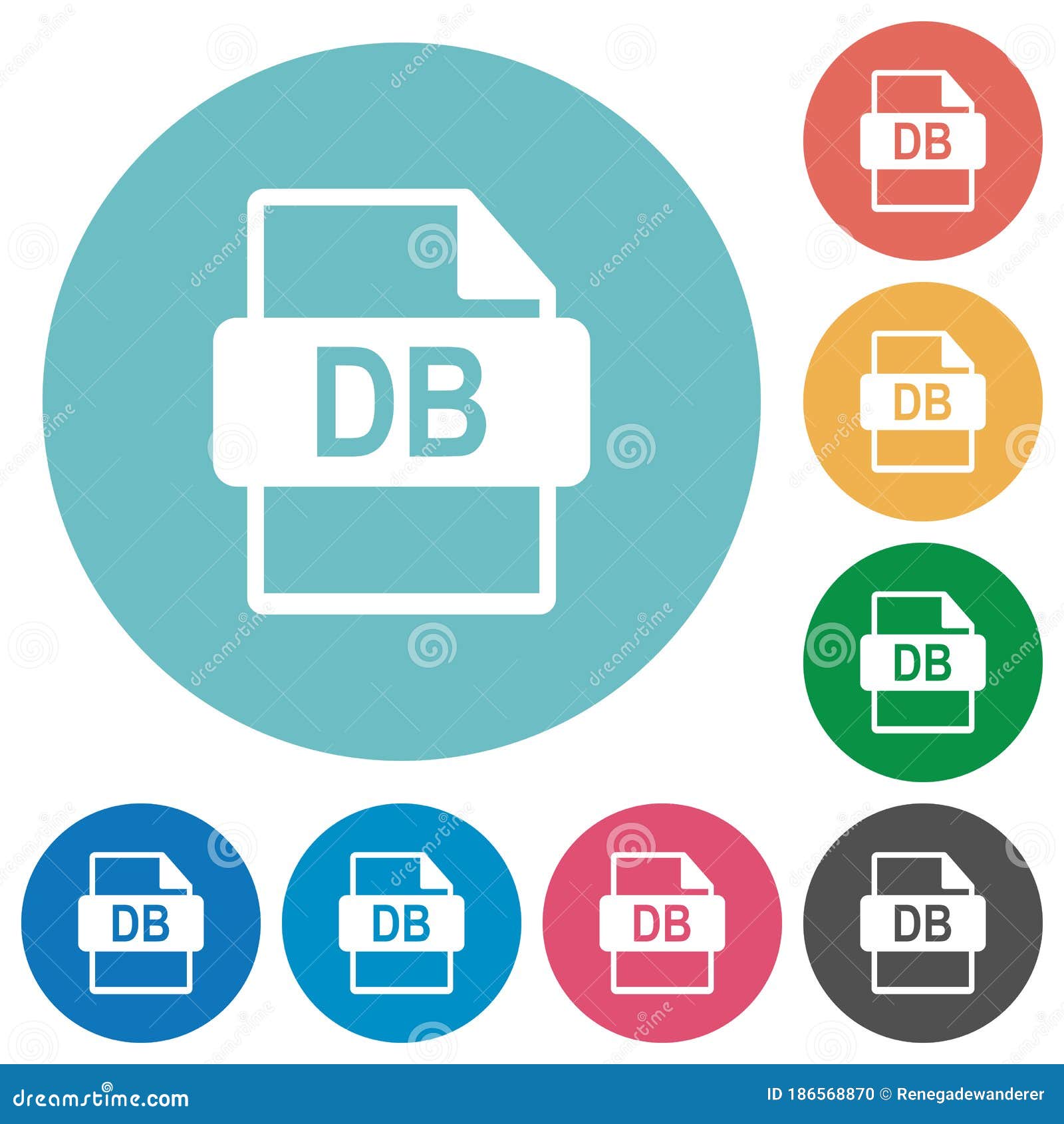 DB file format flat icons stock vector. Illustration of data - 186568870