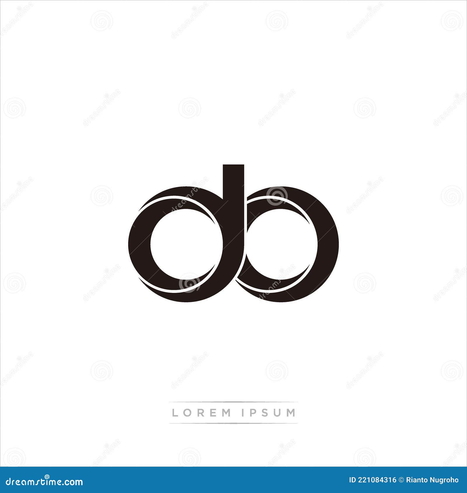 Db Initial Letter Split Lowercase Modern Monogram Linked Outline ...