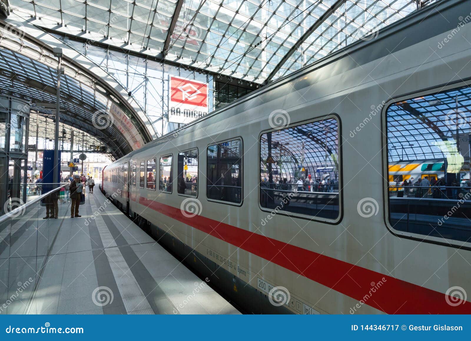 DB Intercity Train at the Platform of Berlin Central Train Station ...