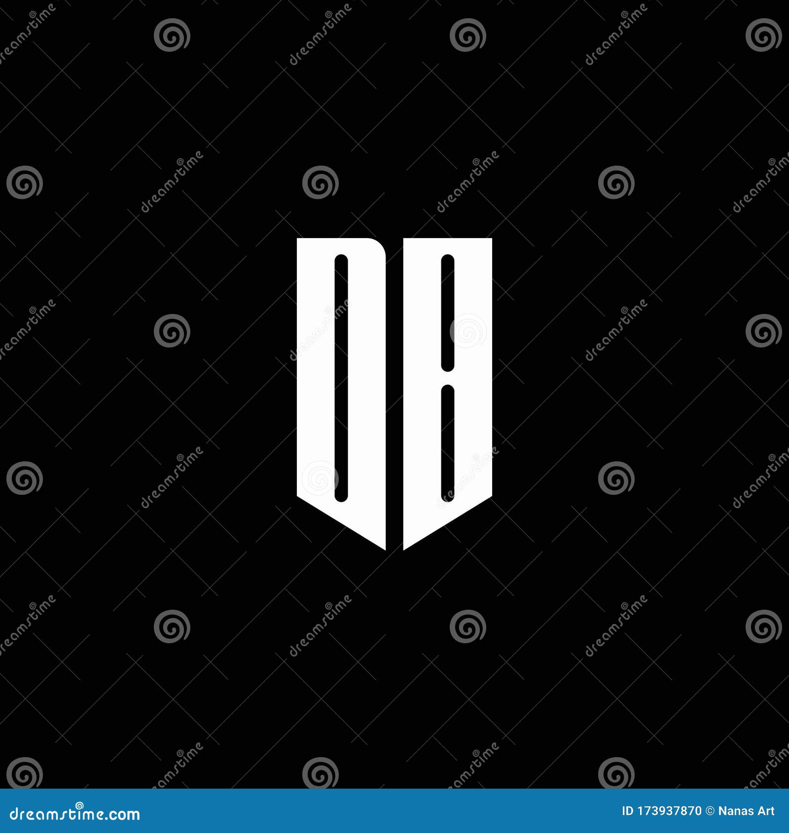 DB Logo Monogram with Emblem Style Isolated on Black Background Stock ...
