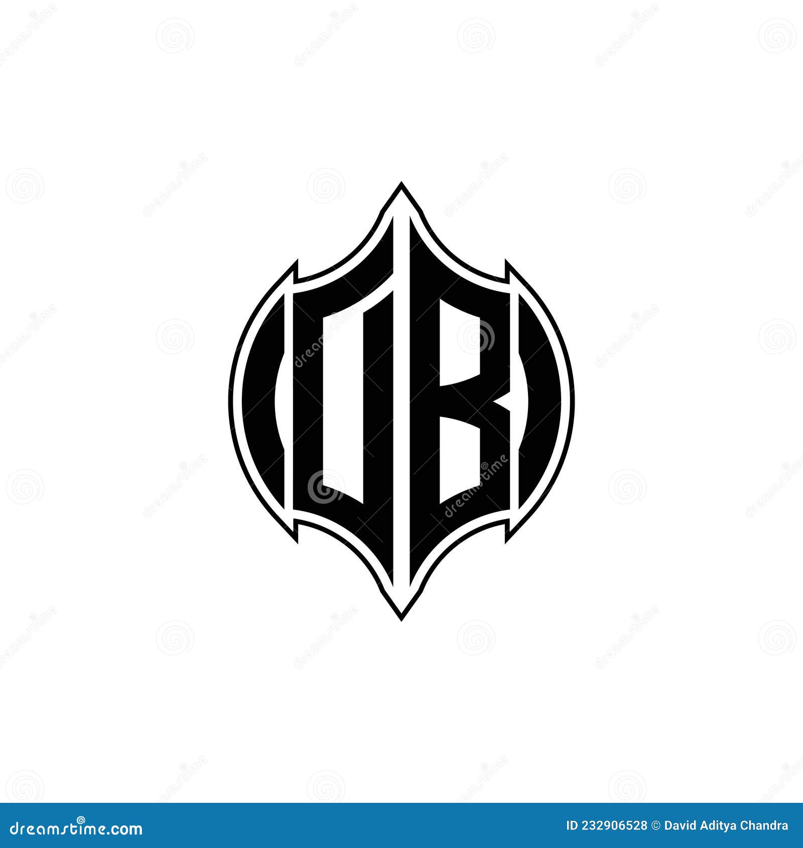 DB Logo Monogram Geometric Shield Shape Style Stock Vector ...