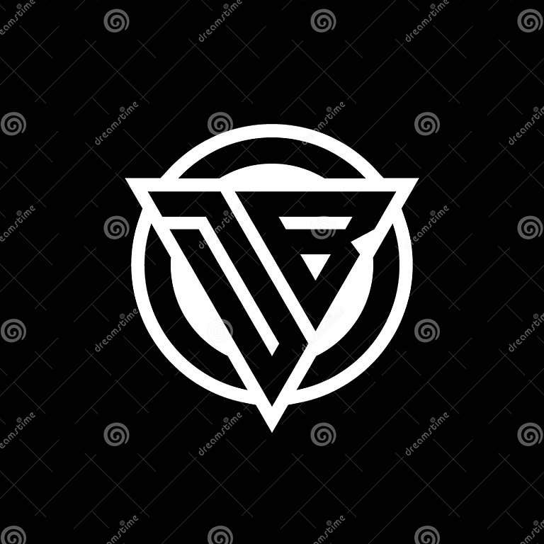 DB Logo with Negative Space Triangle Shape and Circle Rounded Stock ...