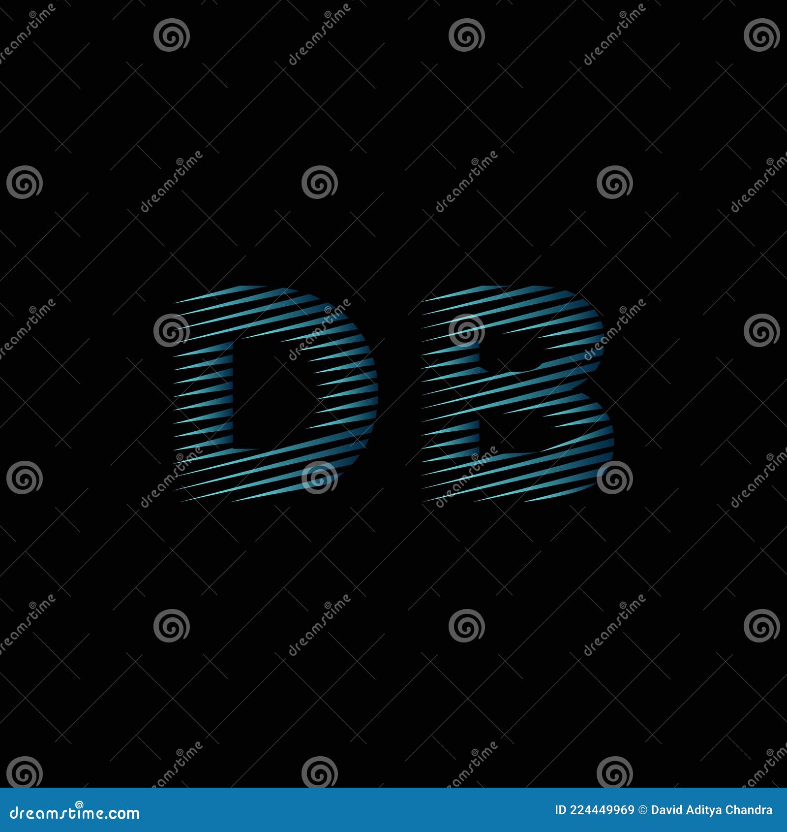 DB Monogram Lines Style Blue Light Vector Stock Vector - Illustration ...