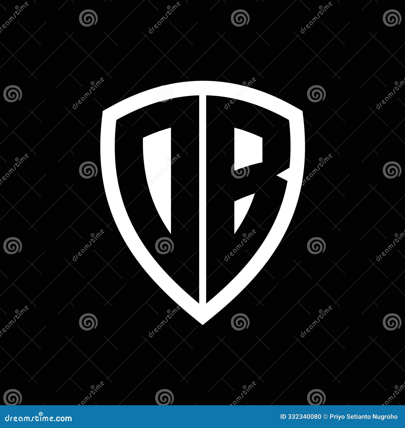 DB Monogram Logo with Bold Letters Shield Shape with Black and White ...