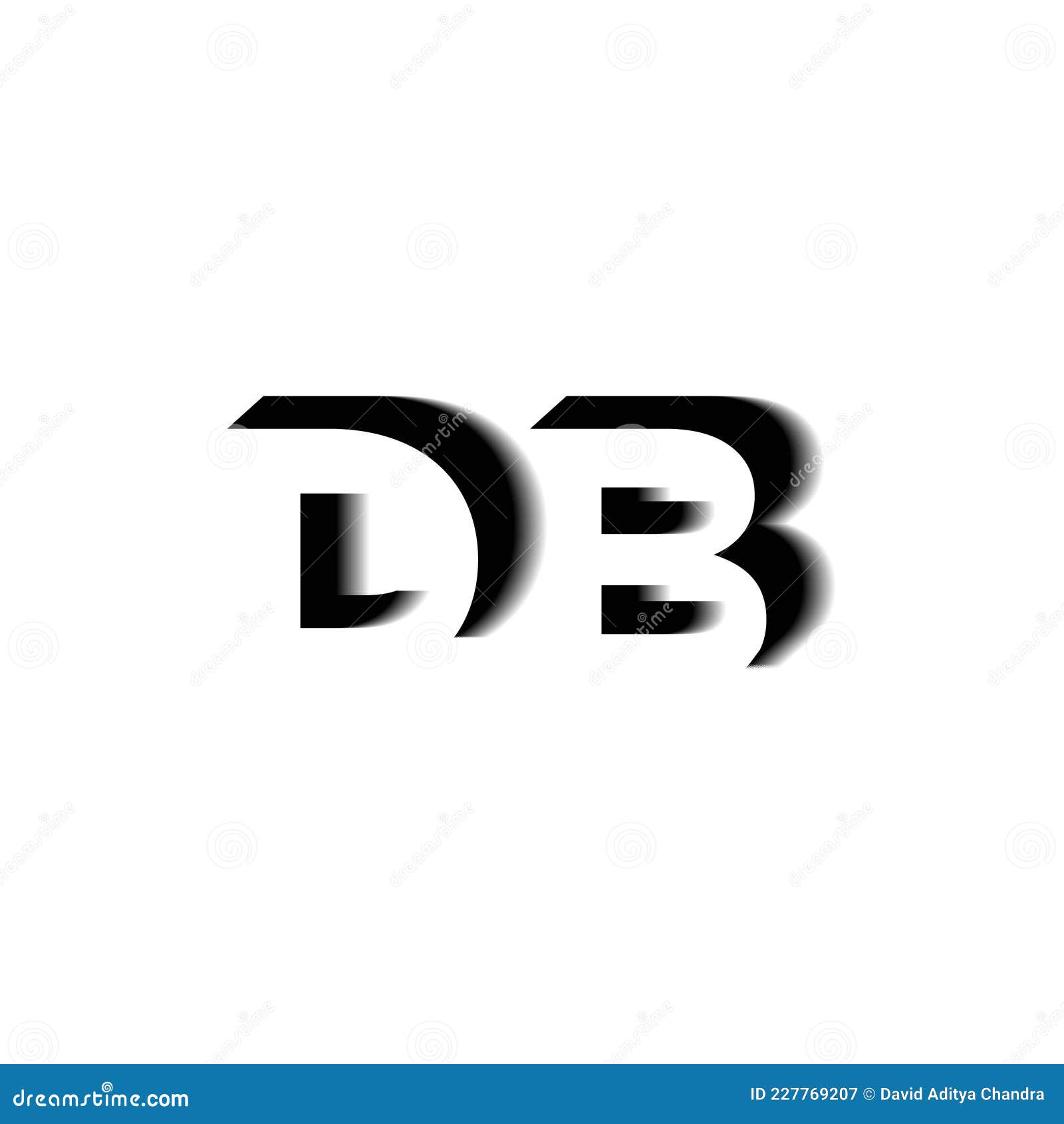 DB Monogram Shadow Shape Style Stock Vector - Illustration of geometric ...