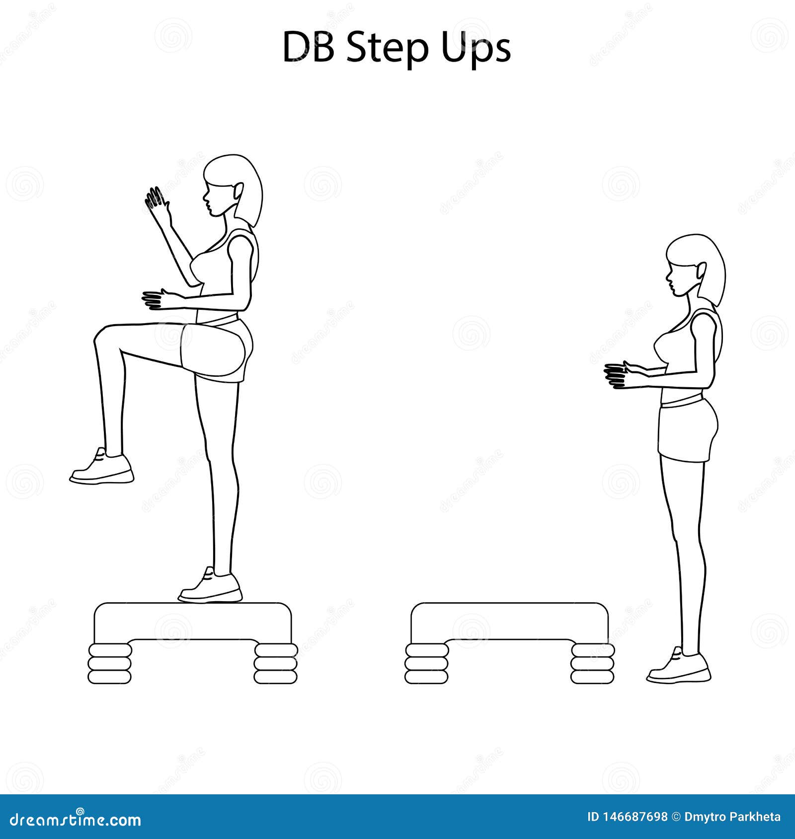 DB Steps Up Exercise Outline Stock Vector - Illustration of shape ...