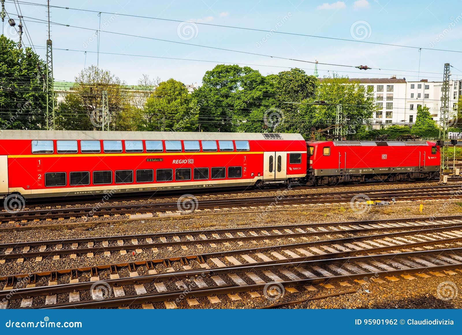 DB Train in Hamburg hdr editorial photography. Image of public - 95901962