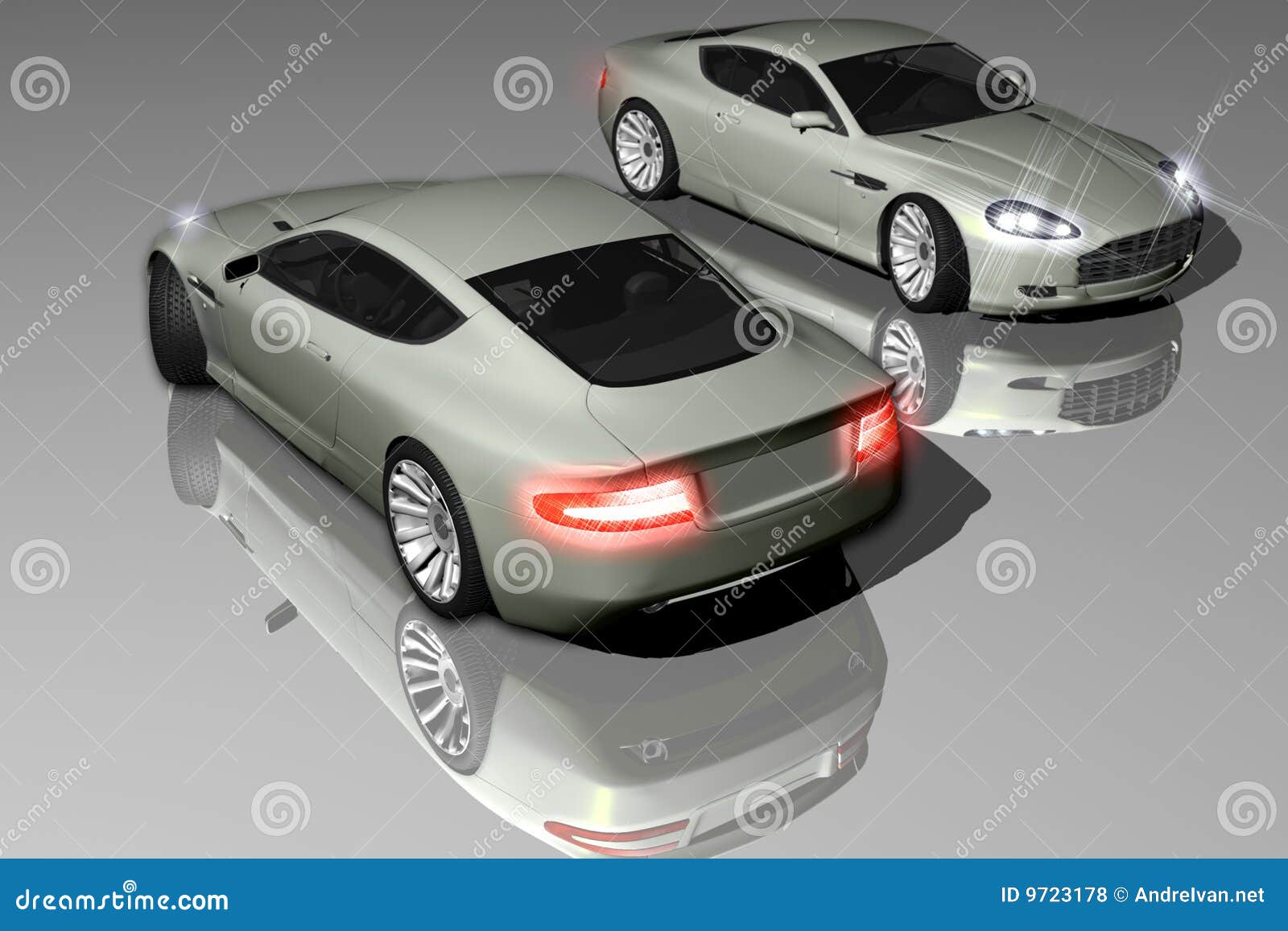 DB9 model stock illustration. Illustration of front, headlights - 9723178