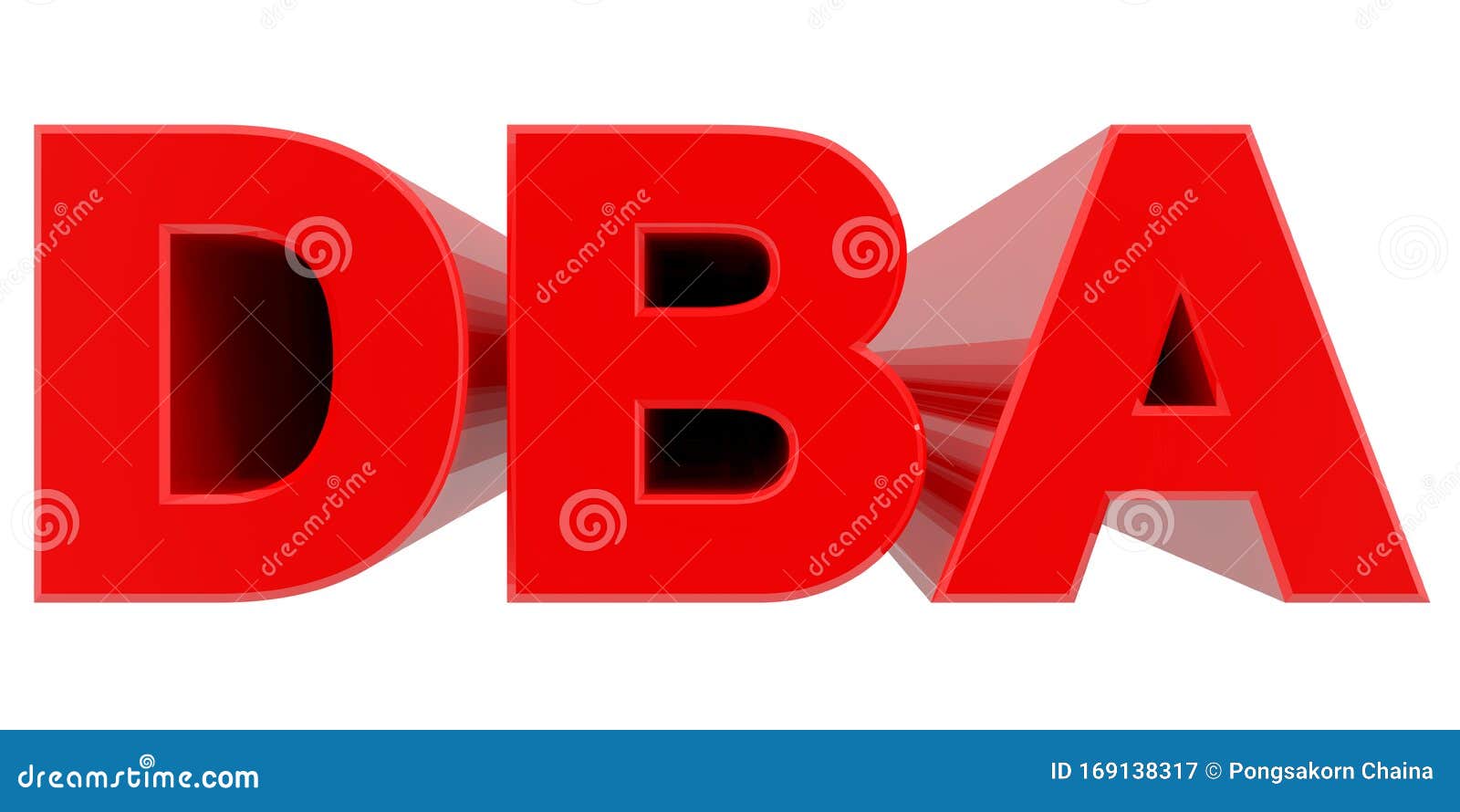 DBA Word on White Background 3d Rendering Stock Illustration ...
