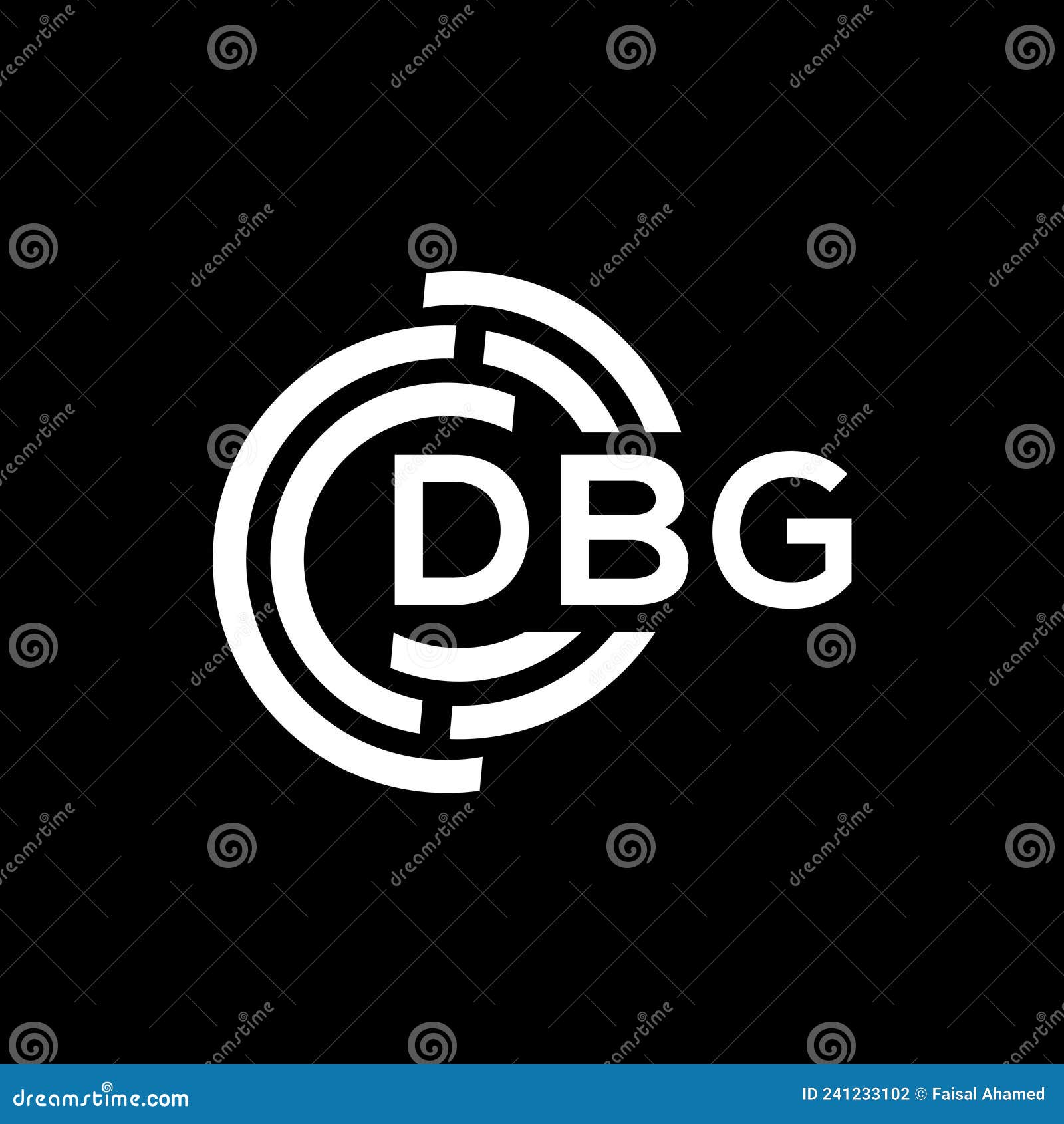DBG Letter Logo Design on Black Background. DBG Creative Initials ...