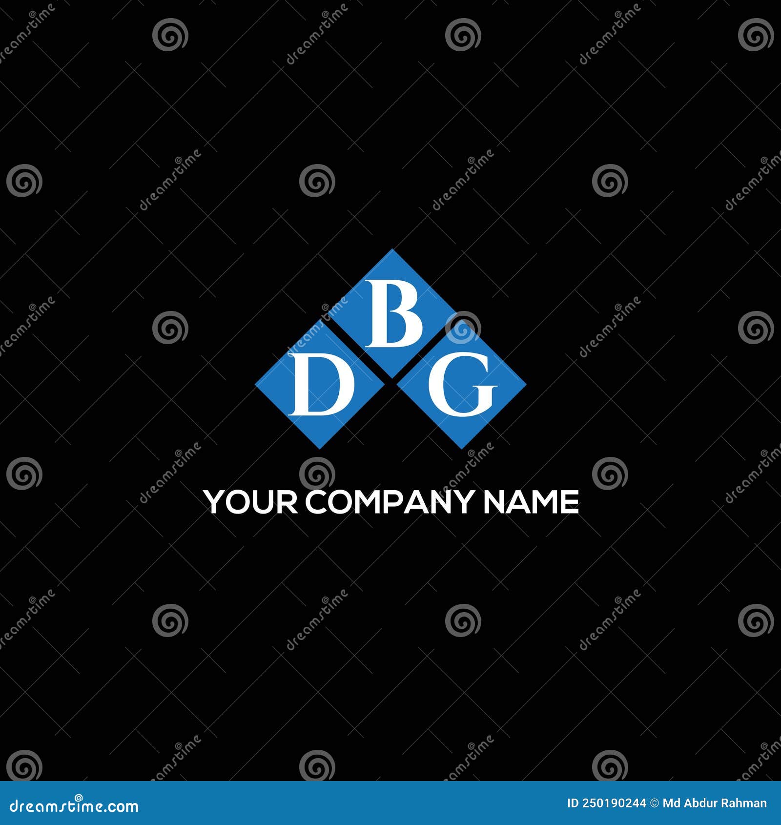 DBG Letter Logo Design on BLACK Background. DBG Creative Initials ...