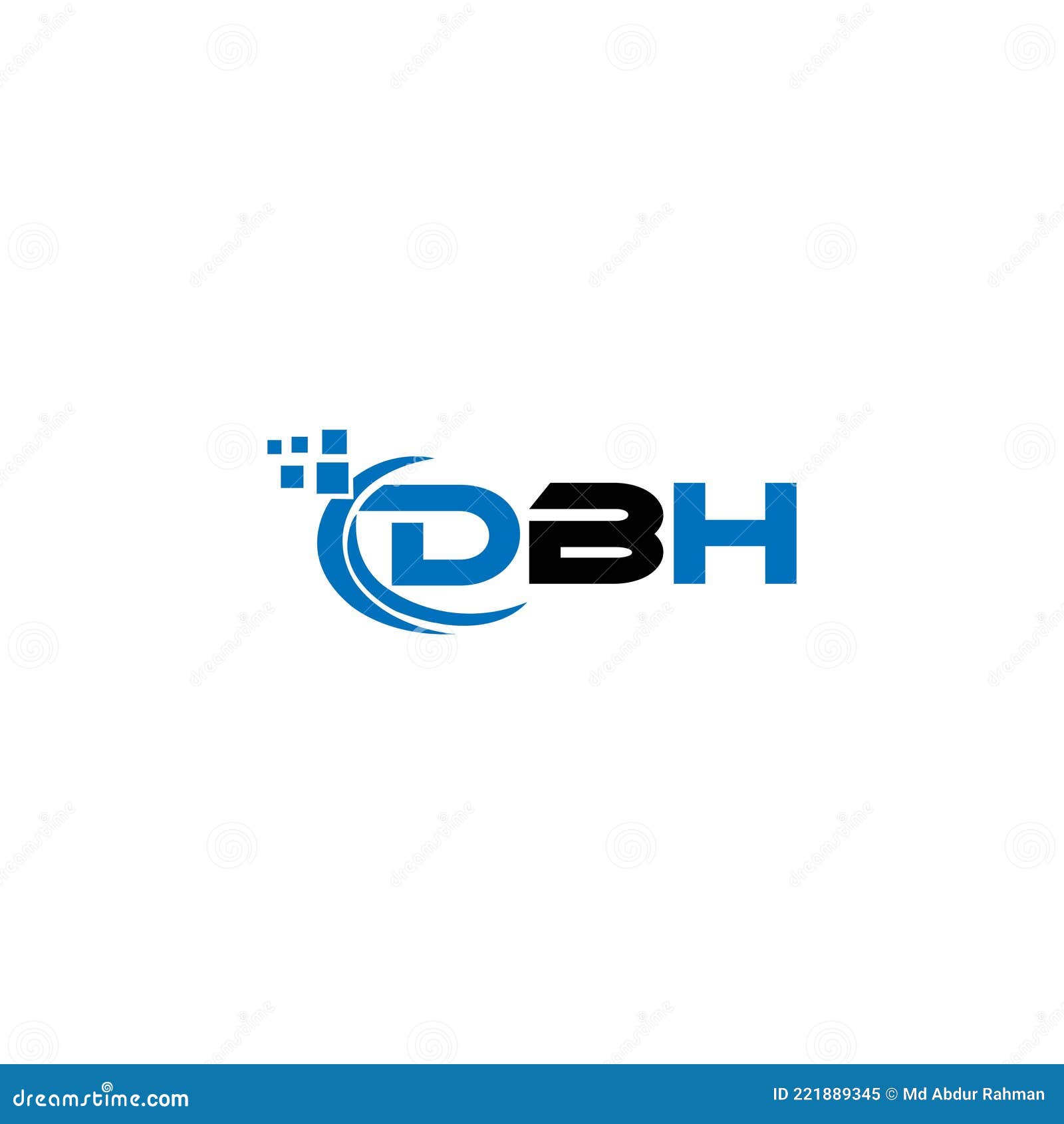 DBH Letter Logo Design on White Background. DBH Creative Initials ...