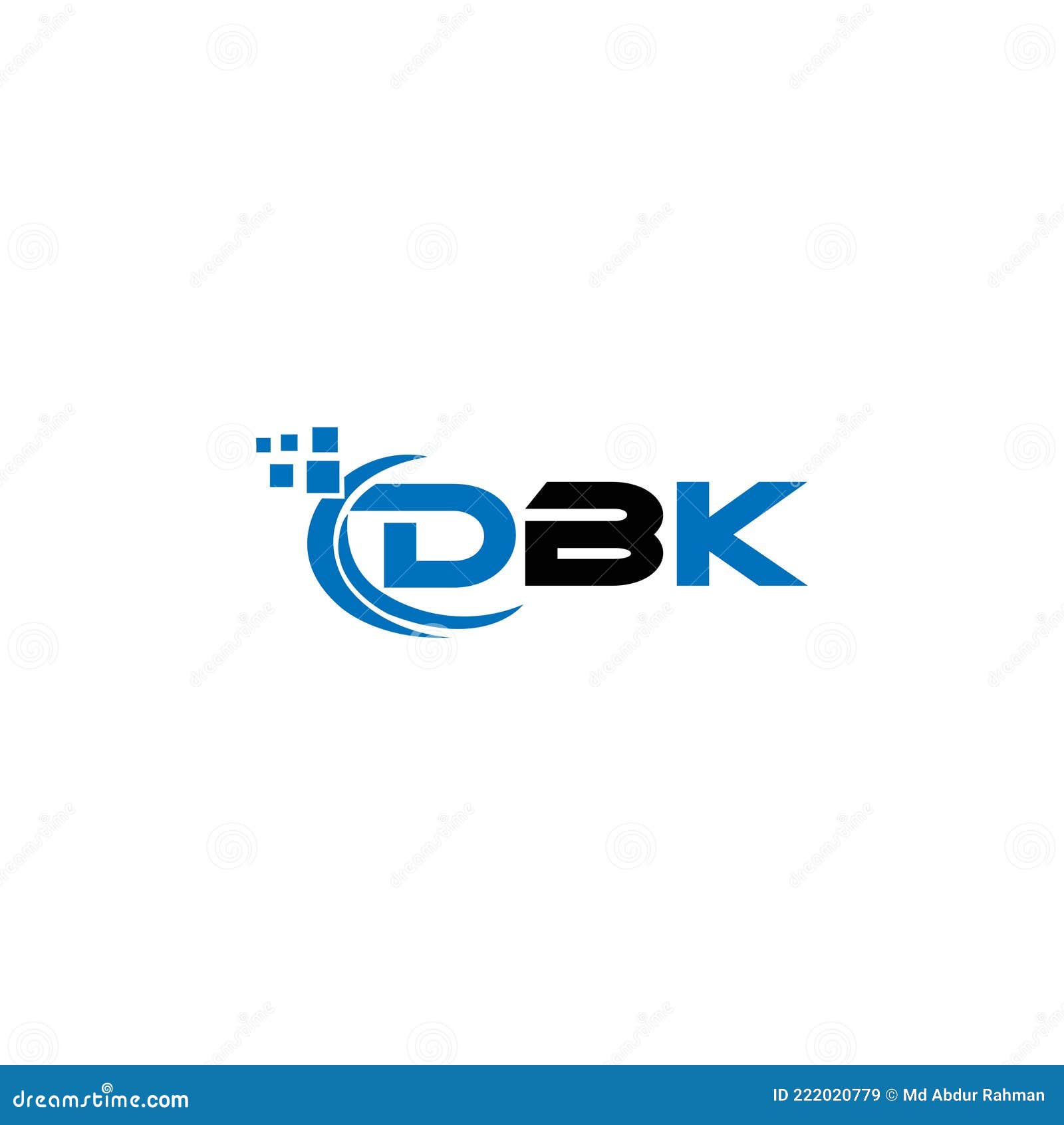 DBK Letter Logo Design on White Background. DBK Creative Initials ...