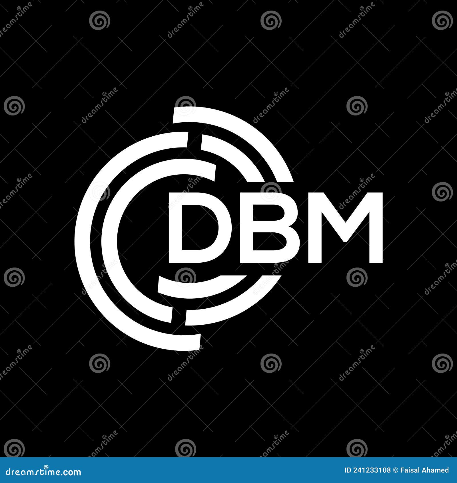 DBM Letter Logo Design on Black Background. DBM Creative Initials ...