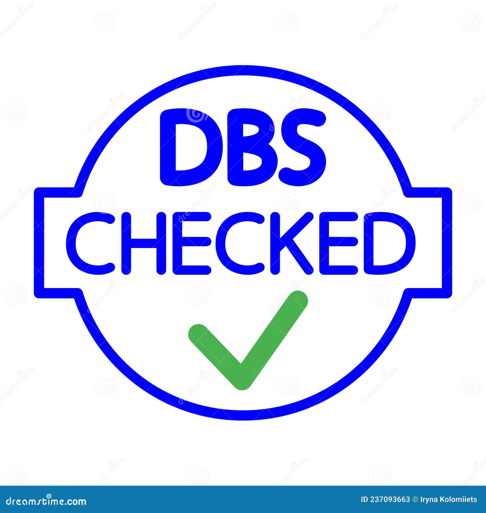 DBS Checked Icon. Round Stamp With Check Mark Inside. Disclosure And ...