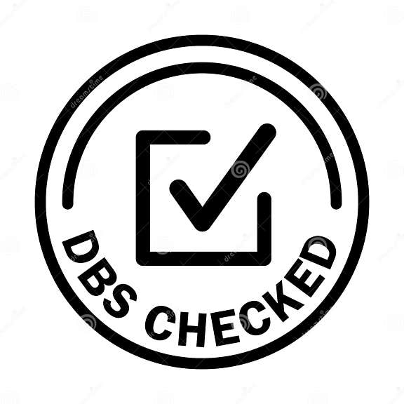 DBS Checked Icon. Round Stamp with Check Mark Inside Stock Vector ...