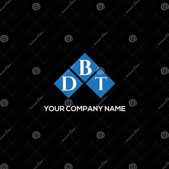 DBT Letter Logo Design on BLACK Background. DBT Creative Initials ...