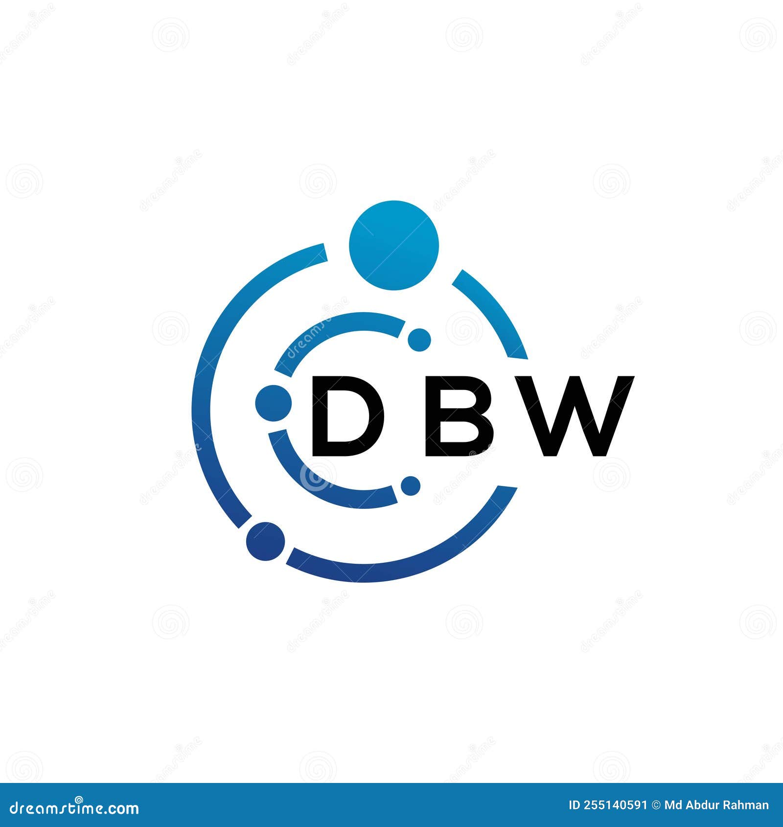 DBW Letter Logo Design on White Background. DBW Creative Initials ...
